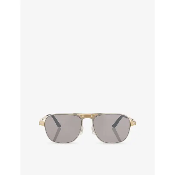 Cartier Pilot Metal Sunglasses - Silver