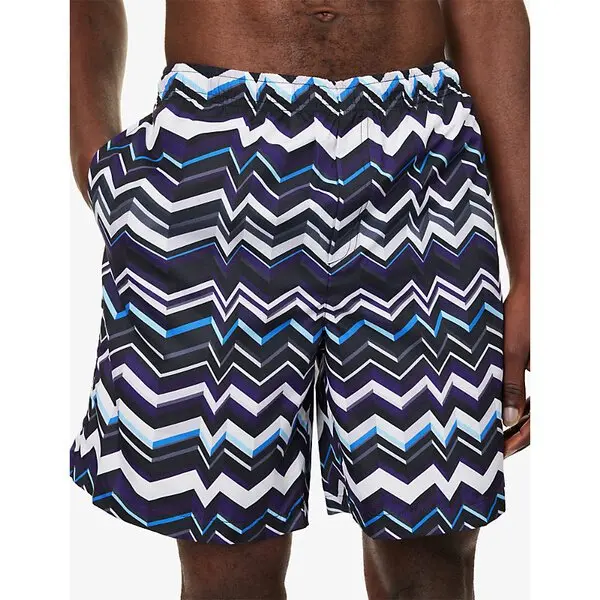Missoni Mid-length Zig-zag Print Swim Shorts