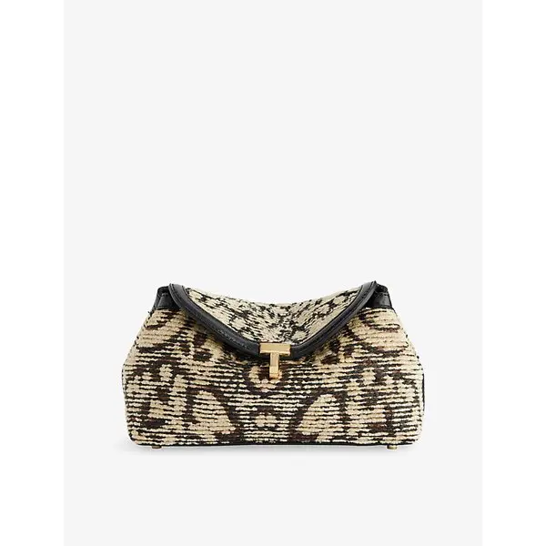 TOTEME Mini T-lock Woven Clutch Bag - Rye/black