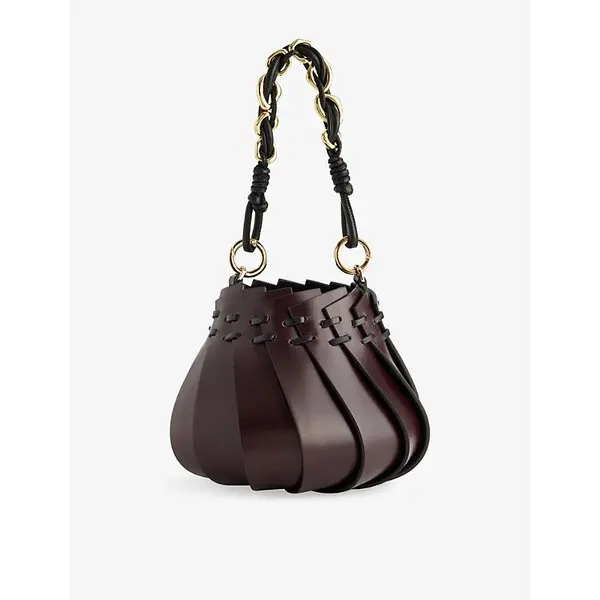 AMANU Panelled Logo Leather Mini Top-handle Bag
