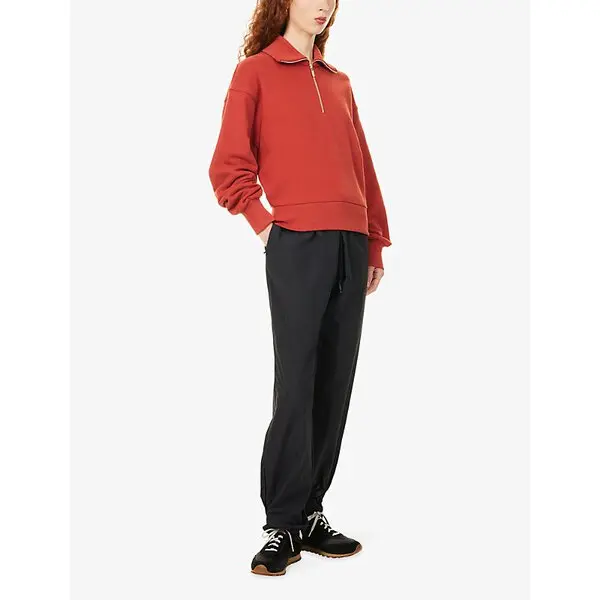 EMELLO Quarter-zip Funnel Neck Cotton Jumper