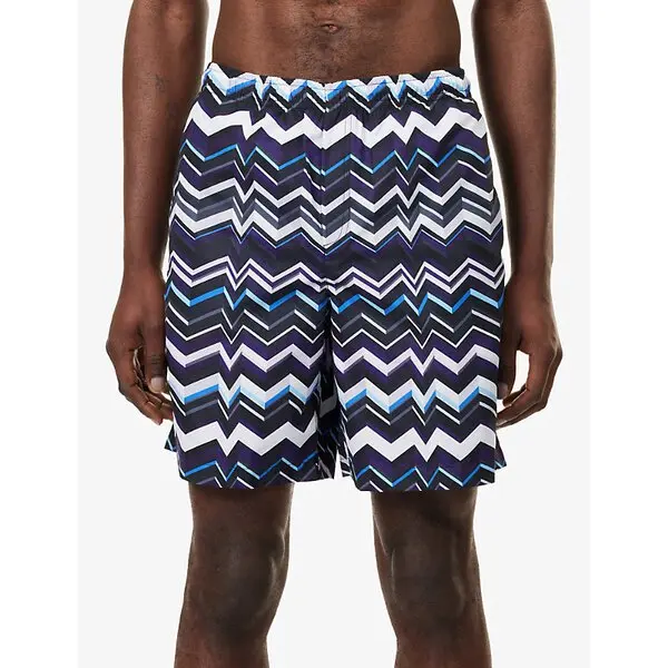 Missoni Mid-length Zig-zag Print Swim Shorts