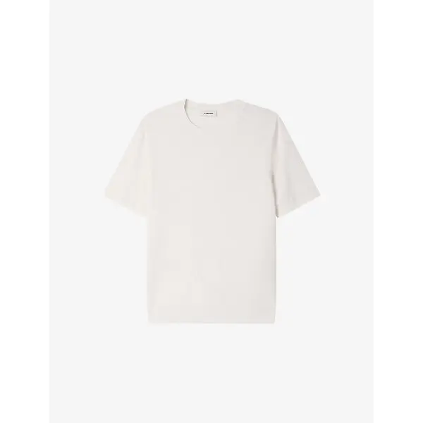 Sandro Crew Neck Cotton-silk Knitted T-shirt - Ecru