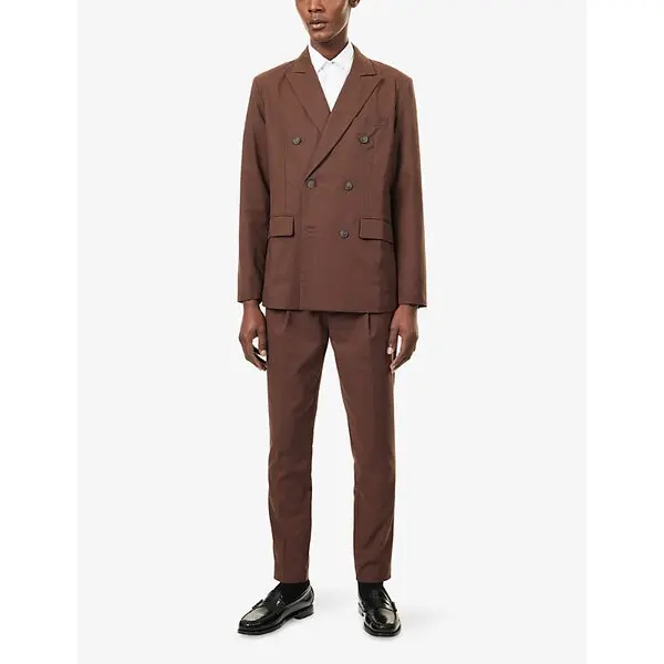 NOBL Dante Double-breasted Linen Blazer