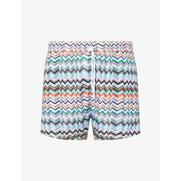 Missoni Mid-length Zig-zag Print Swim Shorts - Multi