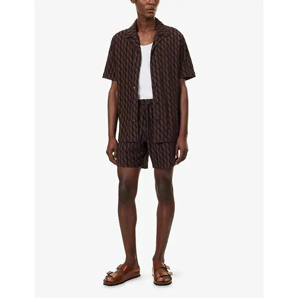 Frescobol Carioca Augusto Terry Jacquard Cotton-blend Shorts - Cacao