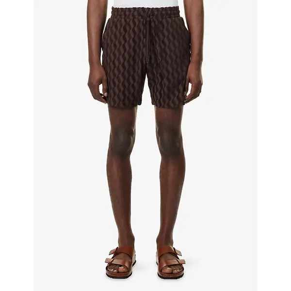 Frescobol Carioca Augusto Terry Jacquard Cotton-blend Shorts - Cacao