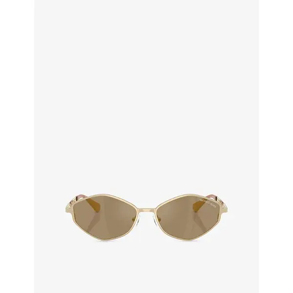 Michael Kors Mk1181 Coast Irregular-frame Metal Sunglasses - Gold