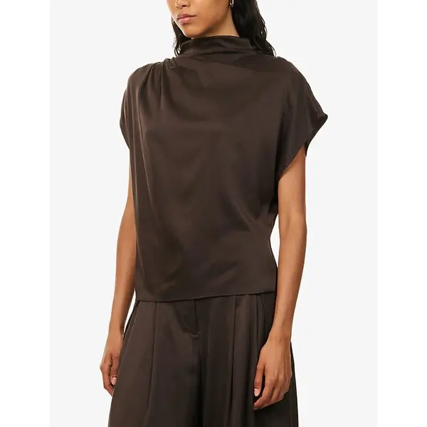 TWP Asymmetrical Draped Silk Top - Delicioso