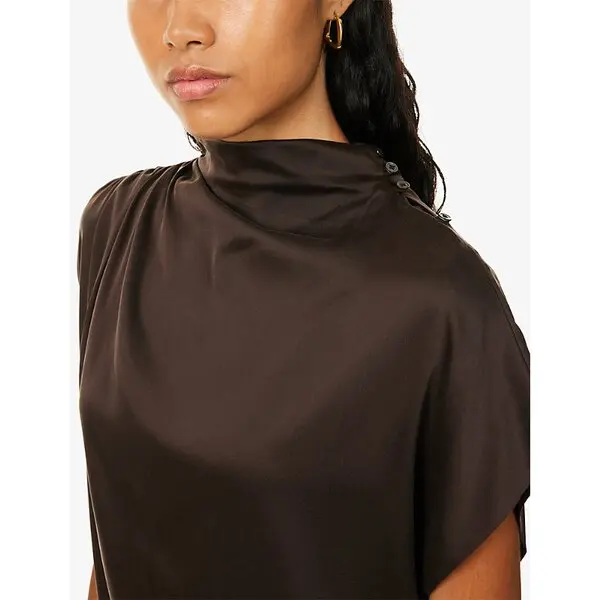 TWP Asymmetrical Draped Silk Top - Delicioso