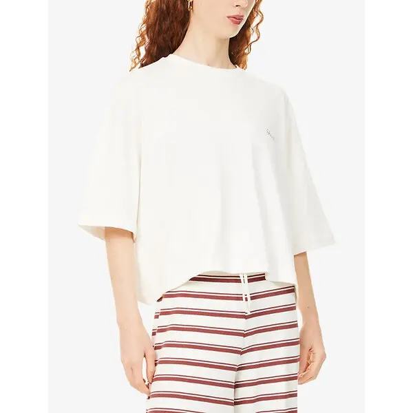 4TH & RECKLESS Narina Brand-print Cotton T-shirt
