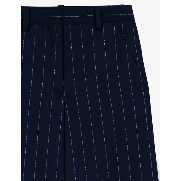 Maje High-rise Palazzo Wool-blend Suit Trousers