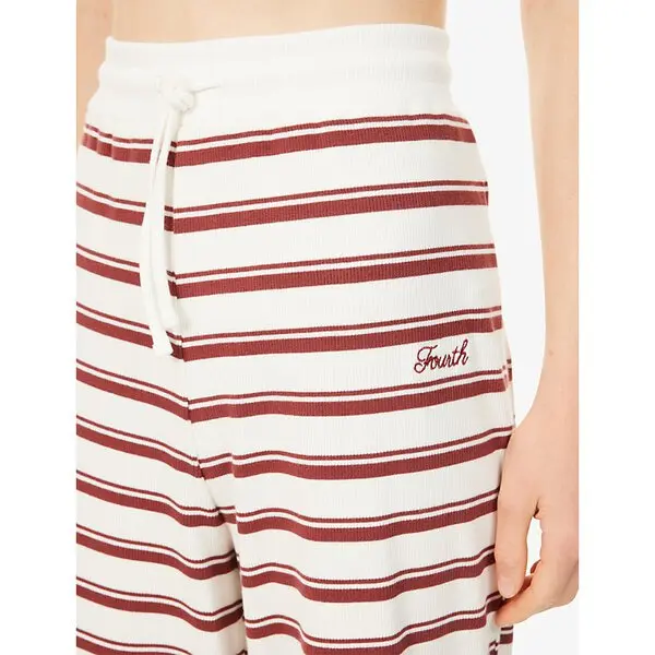 4TH & RECKLESS Azure Striped Cotton Trousers