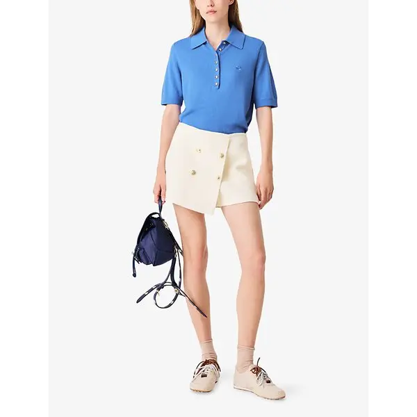 Maje Wrap Tweed Cotton-blend Skort
