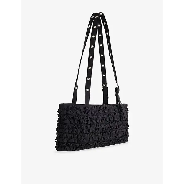 DAMSON MADDER Sophia Ruffle Woven Shoulder Bag