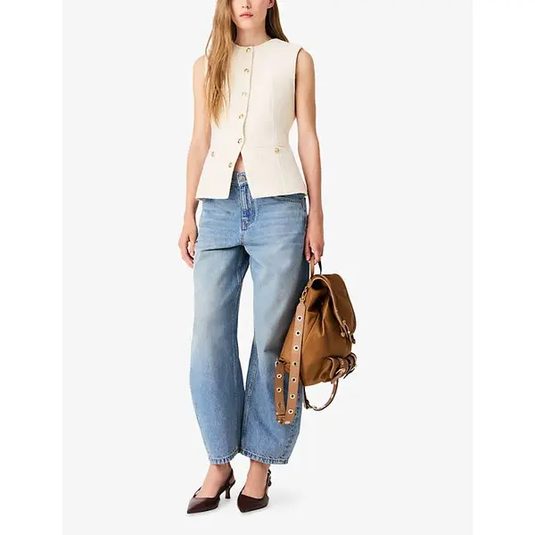 Maje Sleeveless Tweed Waistcoat