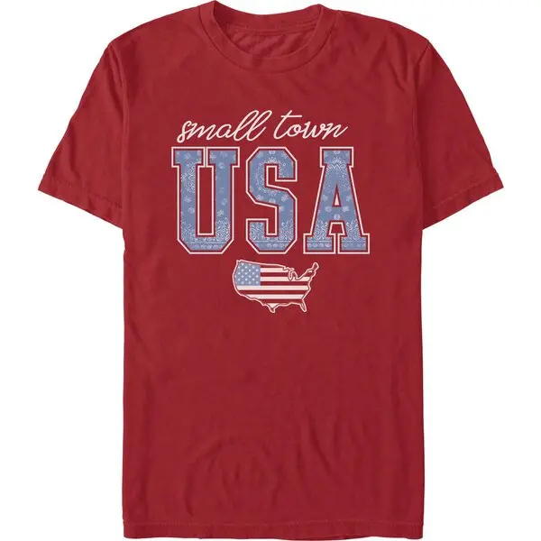 LOST GODS Town Usa Map Short Sleeve Graphic T-shirt - Cardinal