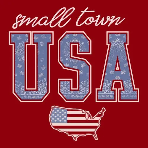 LOST GODS Town Usa Map Short Sleeve Graphic T-shirt - Cardinal