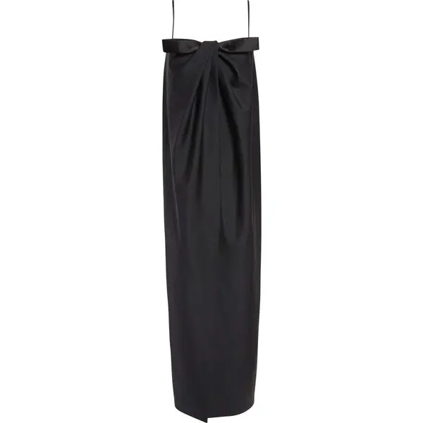 Givenchy Sliced Bow Wool & Mohair Gown - Black