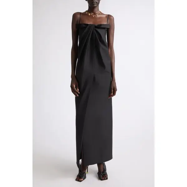 Givenchy Sliced Bow Wool & Mohair Gown
