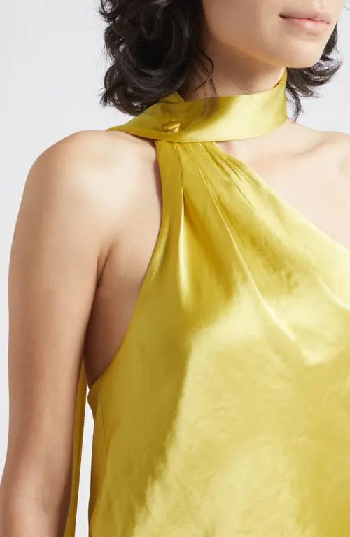 Staud Estelle Asymmetrical Halterneck Gown - Citron