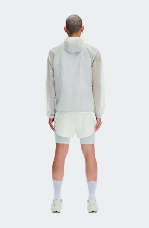 On Post Archive Faction X Zero Water Repellent Hooded Running Jacket - Ice