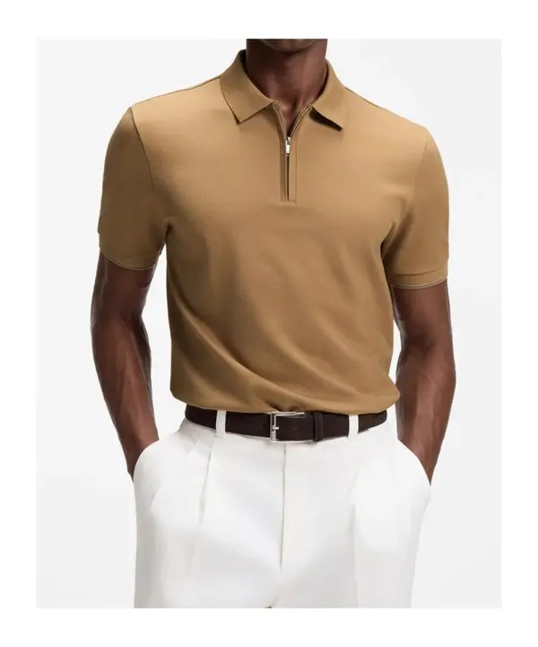 Hugo Boss Zip-fastening Short-sleeve Polo Shirt