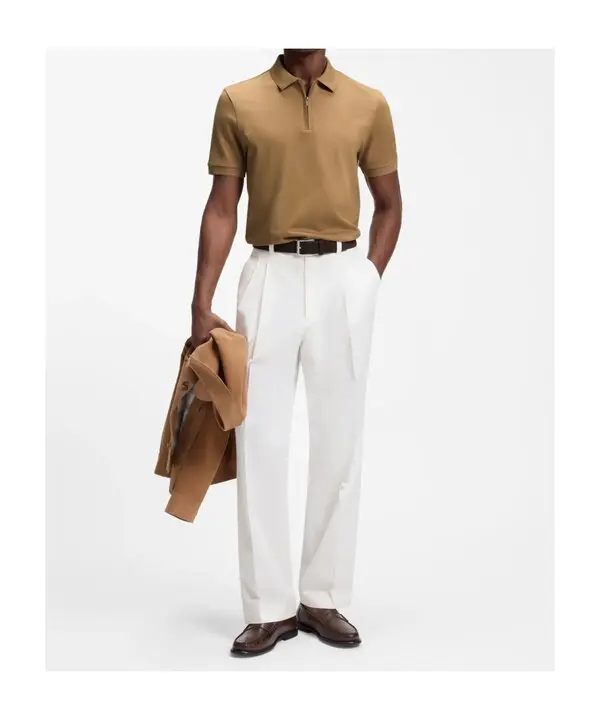 Hugo Boss Zip-fastening Short-sleeve Polo Shirt