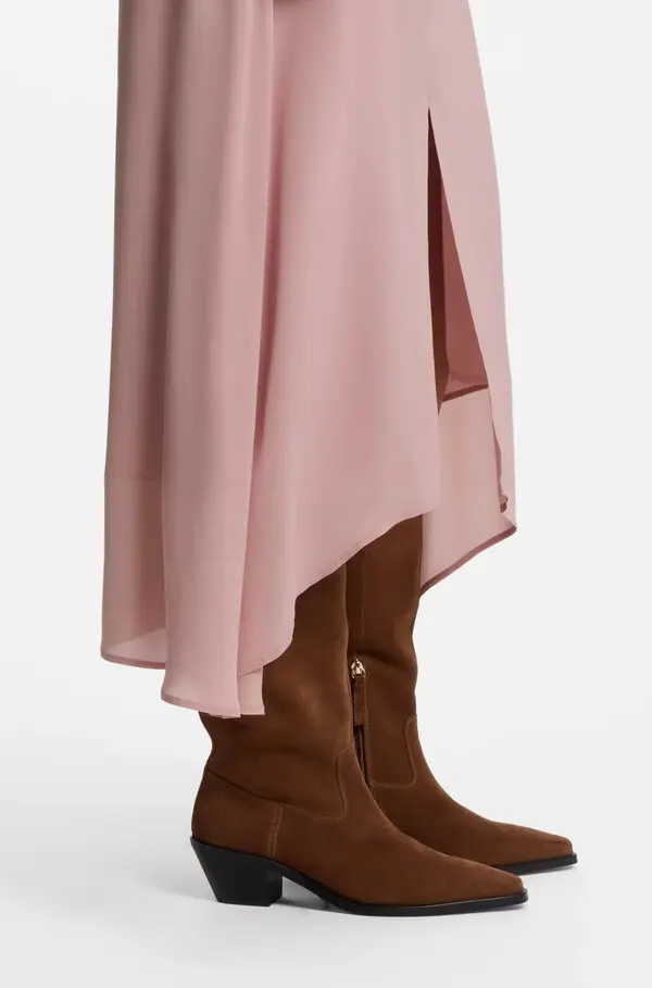 Hugo Boss Midi Skirt In Crepe De Chine
