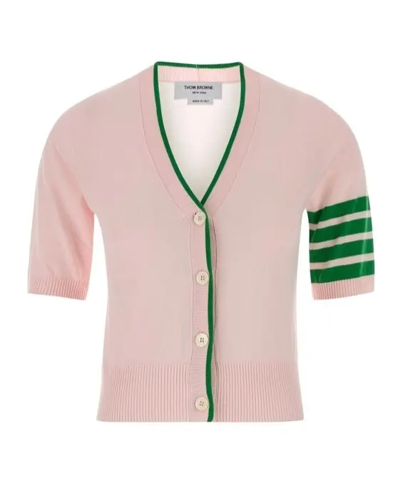 Thom Browne Four-bar Short-sleeve Cardigan