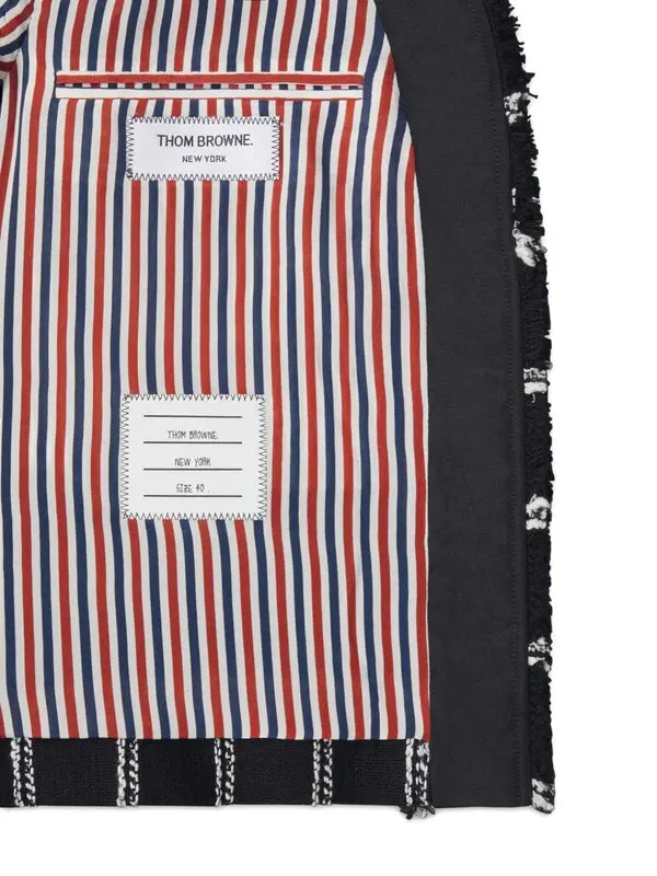 Thom Browne Checked Tweed Cropped Blazer