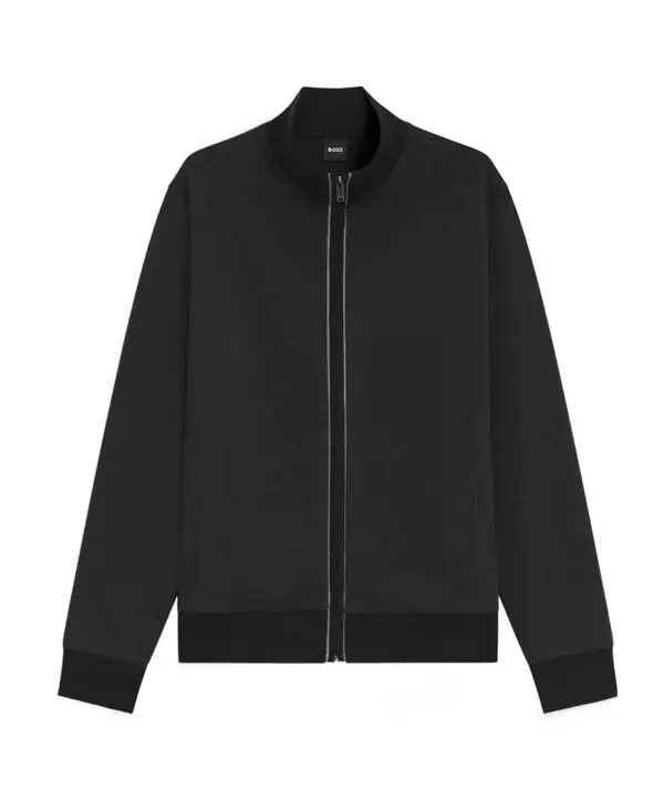Hugo Boss Cotton Sweatshirt With Zip Neck