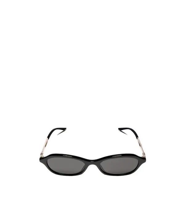 Gucci Oval Frame Sunglasses With Crystal Embellishments - Black