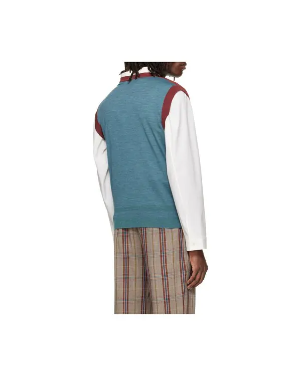 VIVIENNE WESTWOOD Argyle Knitted Vest - Blue