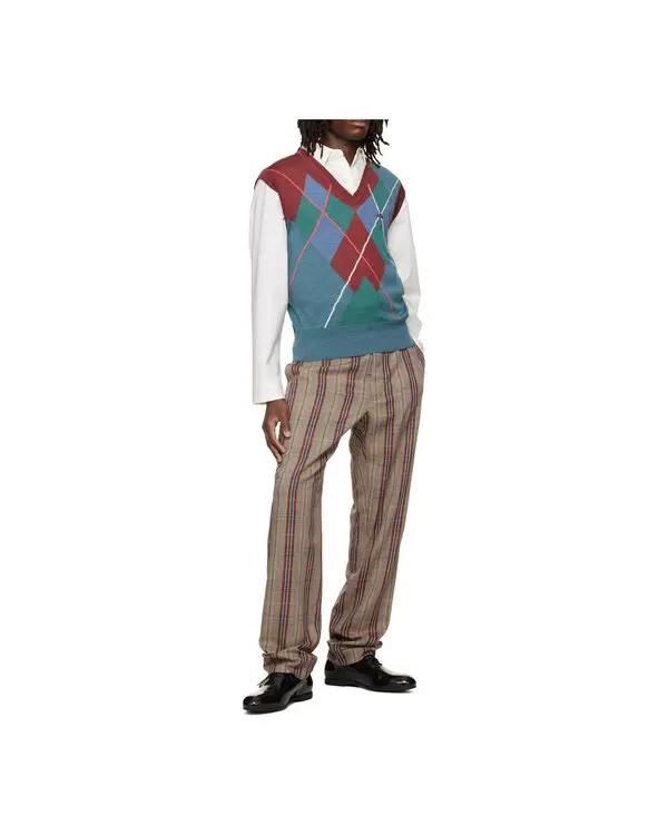 VIVIENNE WESTWOOD Argyle Knitted Vest - Blue