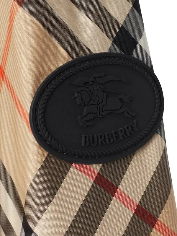 Burberry Checked Hooded Jacket - Nude