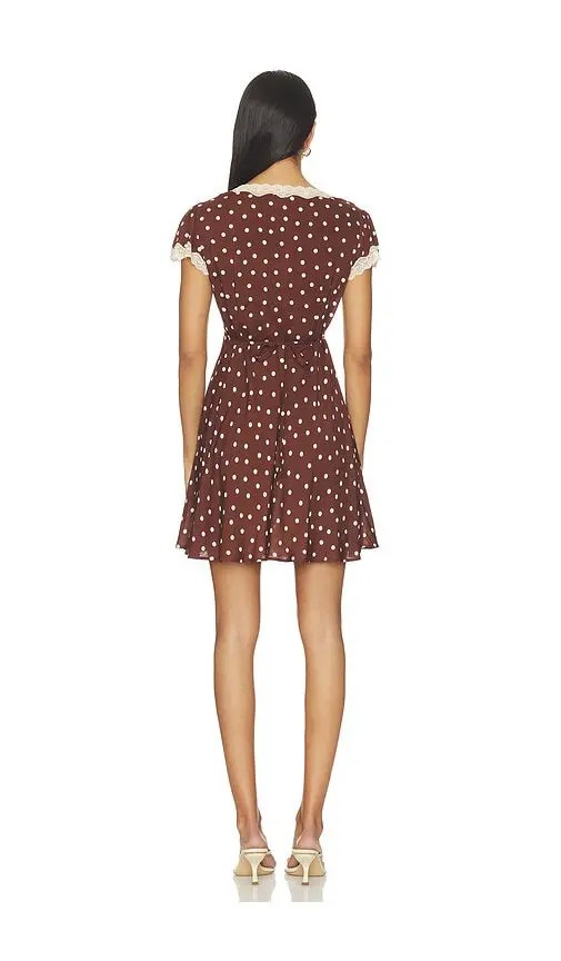Rixo Cely Dress With Lace Trim - Brown