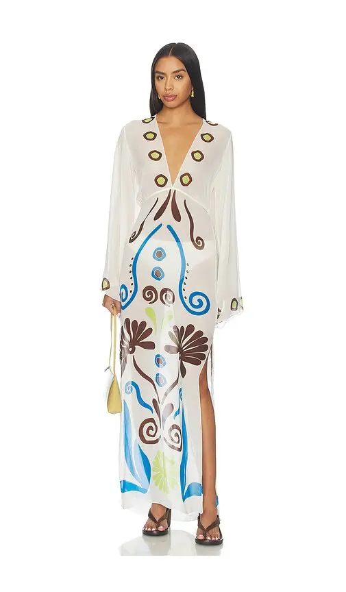 CALA DE LA CRUZ Aysha Kaftan Dress - Blue