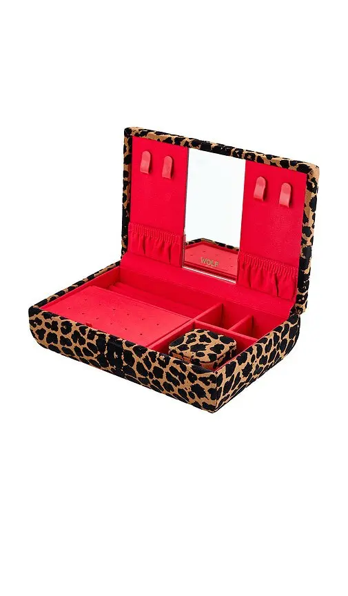 Wolf Savanna Print Medium Jewelry Box - Brown