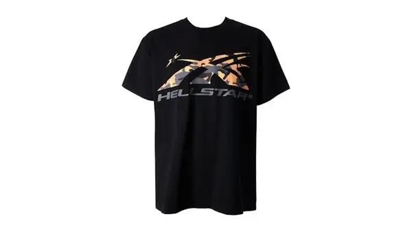 HELLSTAR Orange Sports Camo Core Logo T-shirt