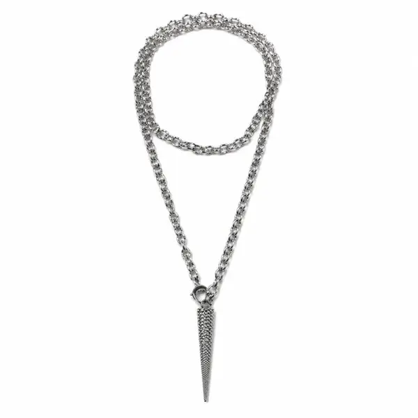 JAGGED HALO JEWELRY Artemis Adjustable Spike Pendant Necklace - Silver