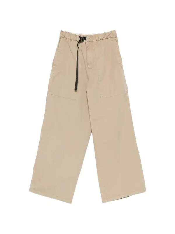 WHITE SAND Cotton Wide-leg Trousers