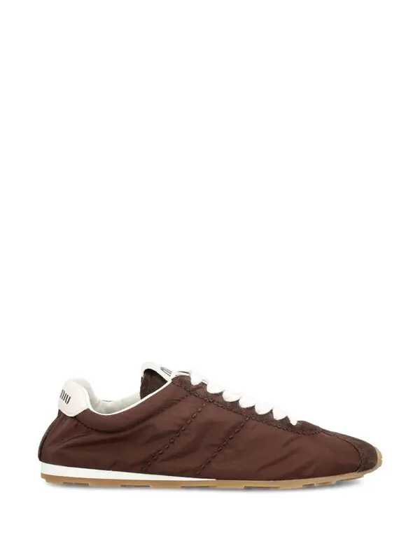 Miu Miu Plume Lace-up Sneakers - Brown