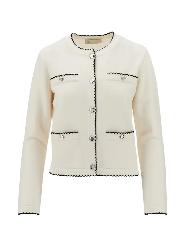 Tory Burch Kendra Wool Cardigan - White