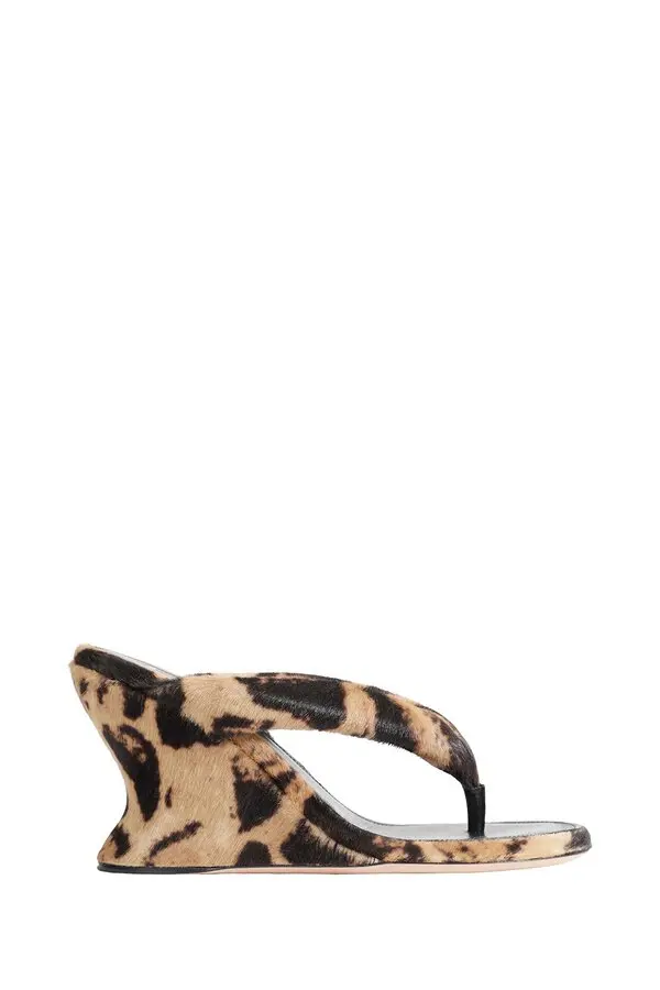 Balenciaga Greta Wedge Thong Sandals - Brown