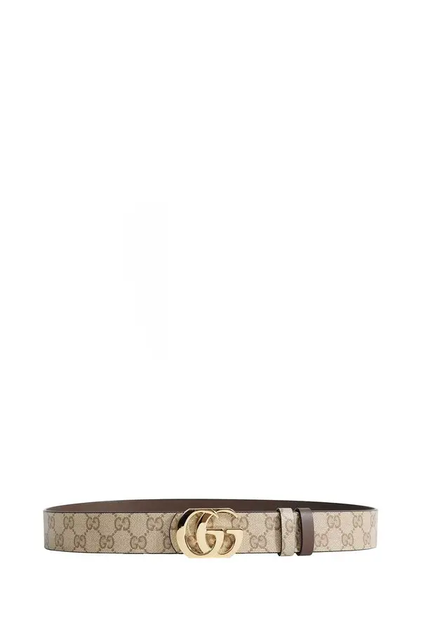 Gucci Reversible Gg Marmont Belt - Beige