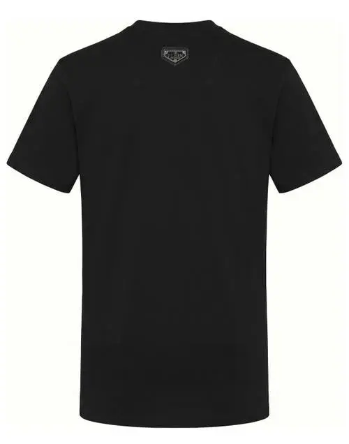 Philipp Plein Jersey T-shirt Skull Strass - Black