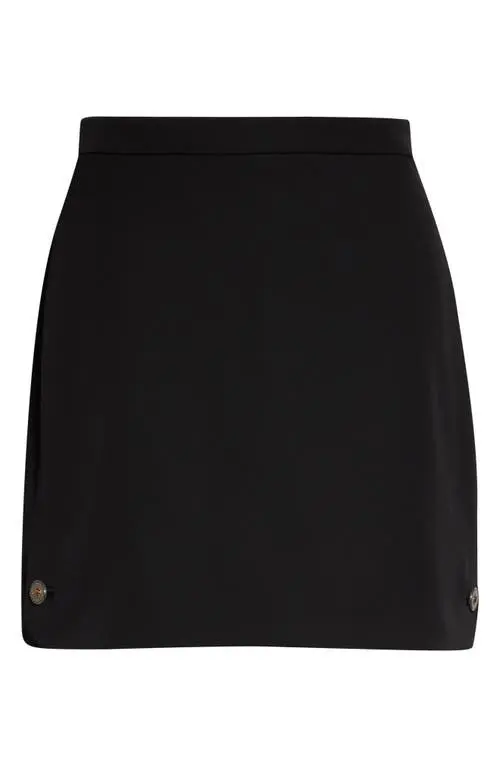 Versace Heavyweight Wool Grain De Poude Skirt - Black
