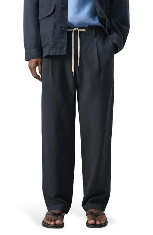 Mango Regular Fit Pants - Navy