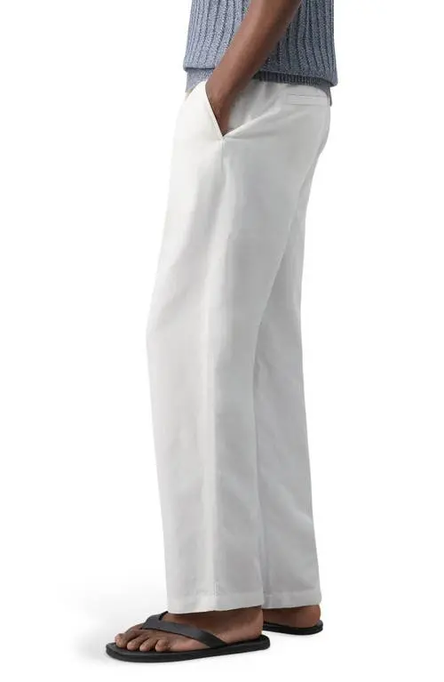 Mango Linen-blend Drawstring Waist Trousers - White